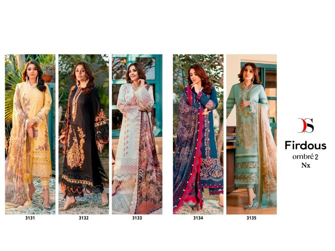 Firdous Ombre Embroidered 2 Nx Deepsy Pakistani Salwar Suits - Free COD🛒